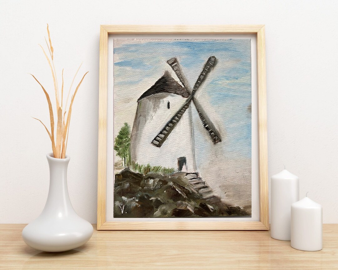 Two Windmills Art Print From Original Oil Painting by ...
