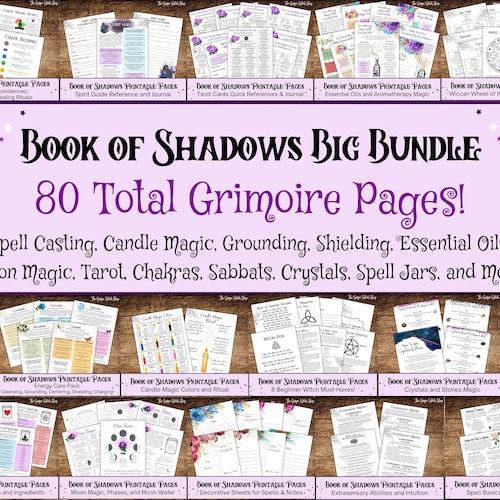 Witchcraft Printable Basic Book of Shadows Pages Grimoire - Etsy