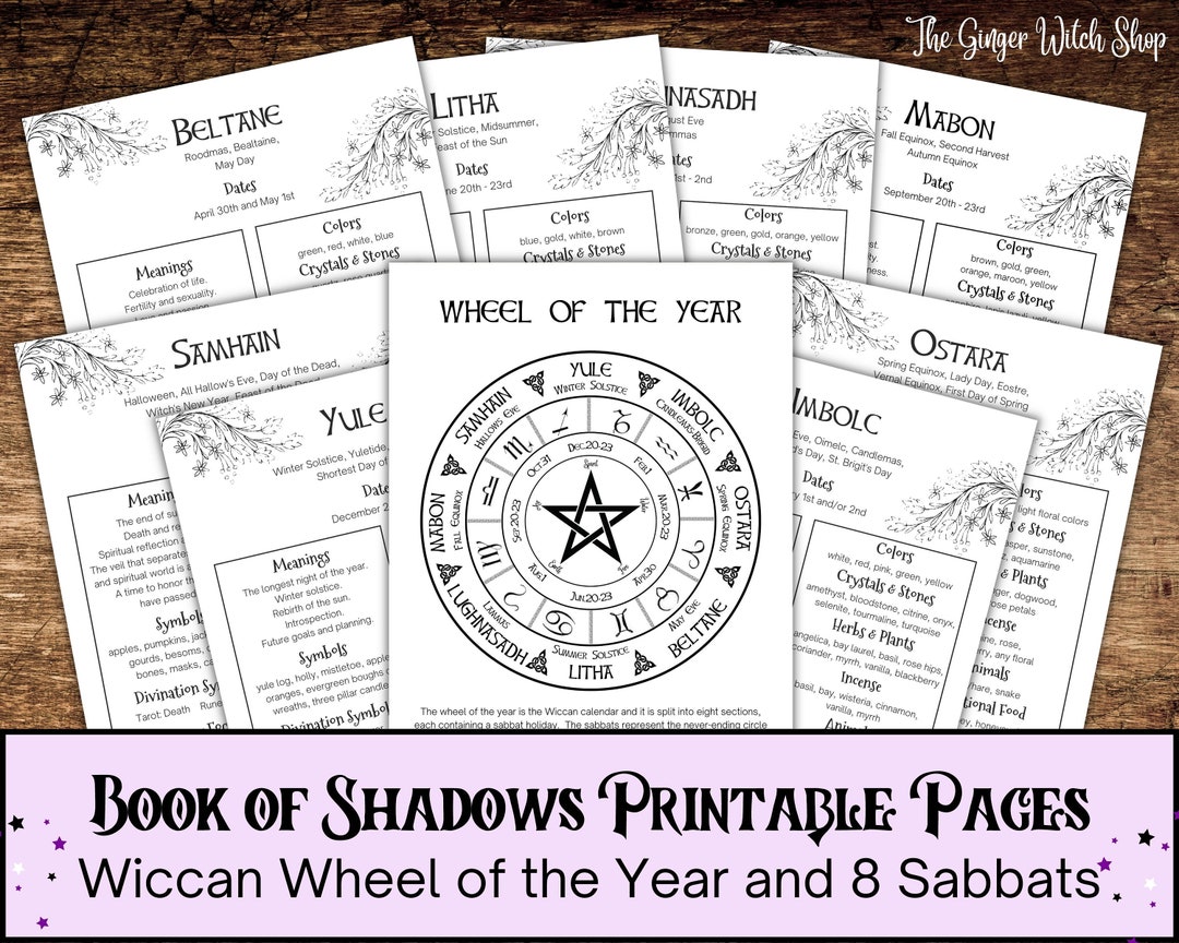 Book of Shadows Bundle, Wheel of the Year, Sabbat Pages, Book of ...