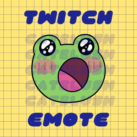 Green Cute Pog Frog Emote / Twitch Emote / Discord Emote - Etsy