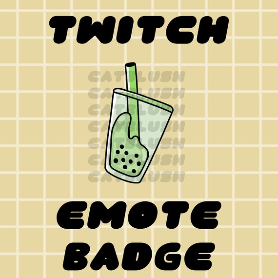 Cute Matcha Boba / Twitch Emote Badge / Discord Emote - Etsy