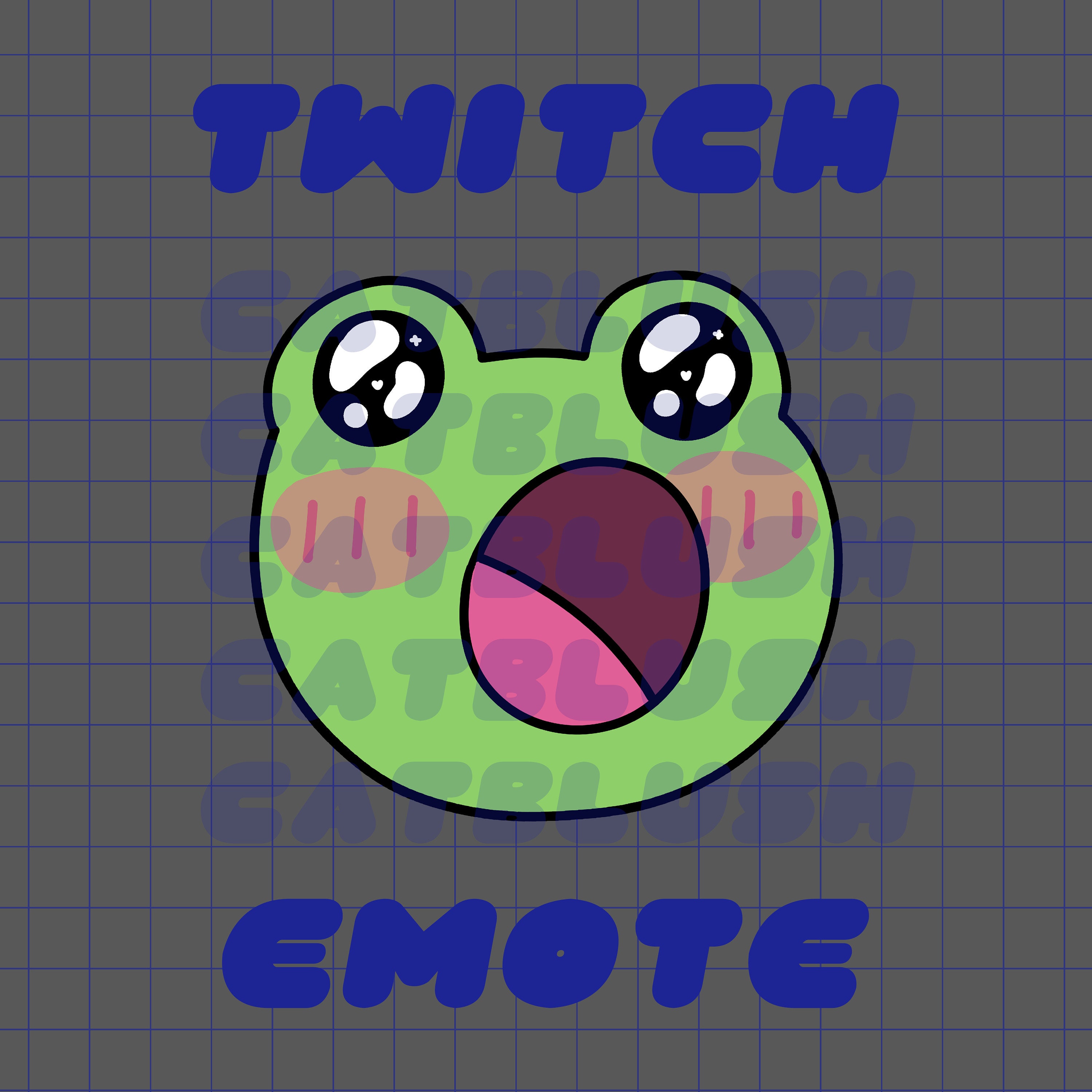 Green Cute Pog Frog Emote / Twitch Emote / Discord Emote - Etsy