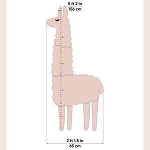 Llama Kids Growth Chart, Wooden Height Chart, Llama Nursery Wall Decor ...