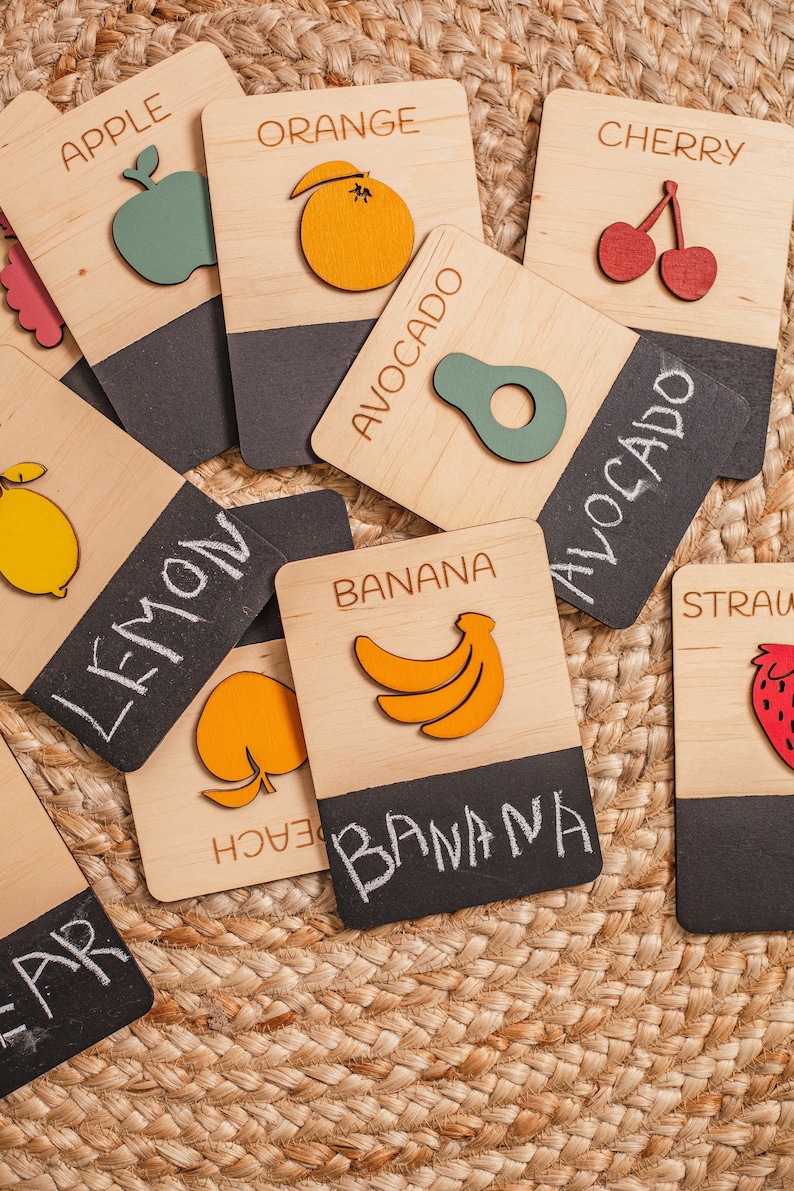 Fruits Flash Cards Montessori Learning Preschool Flashcards - Etsy
