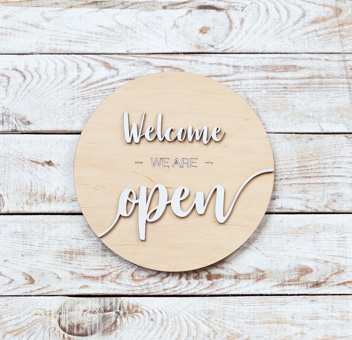 Open Closed Sign Round Wooden Open Sign Business Boutique | Etsy