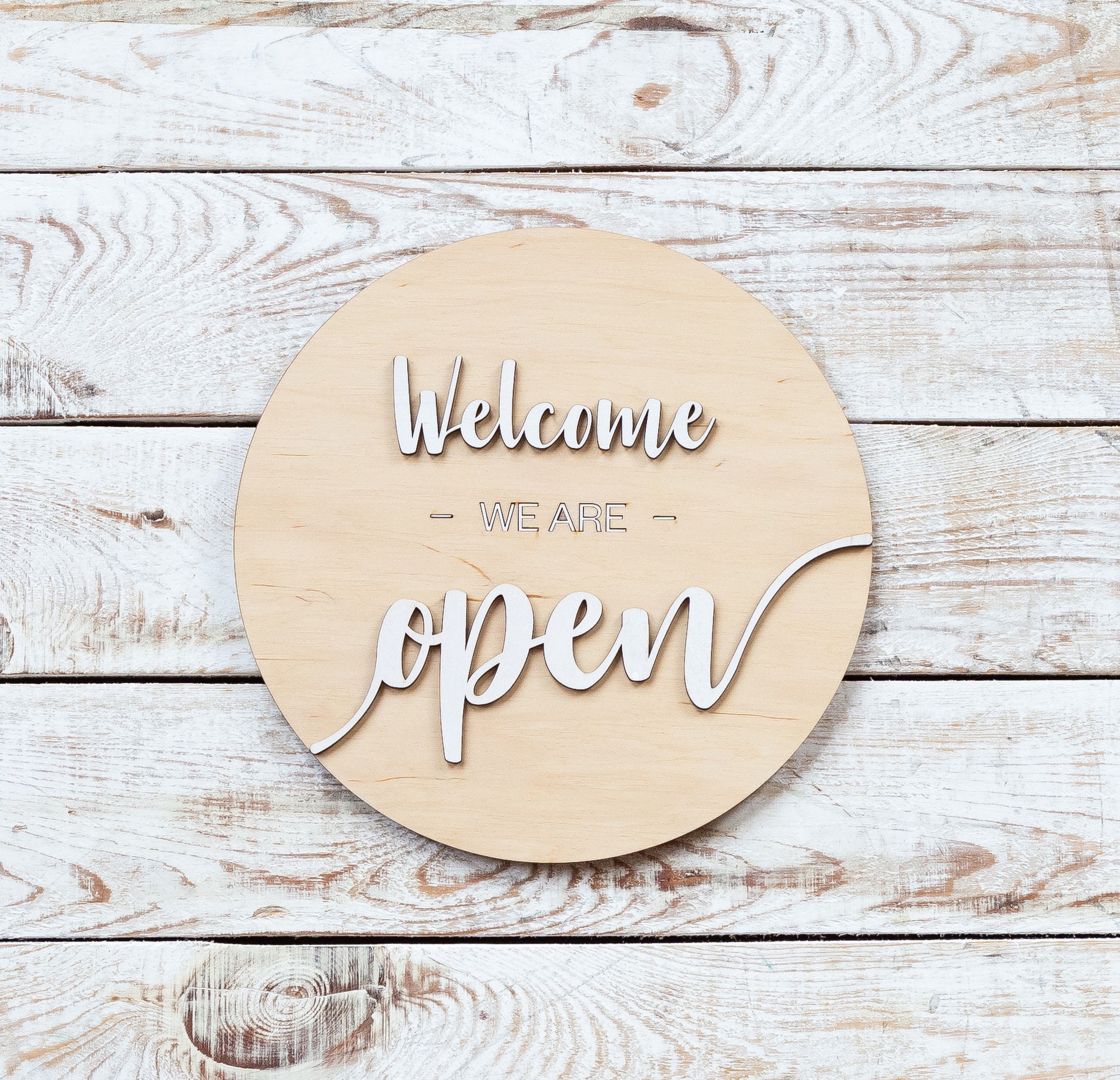 Open Closed Sign Round Wooden Open Sign Business Boutique | Etsy