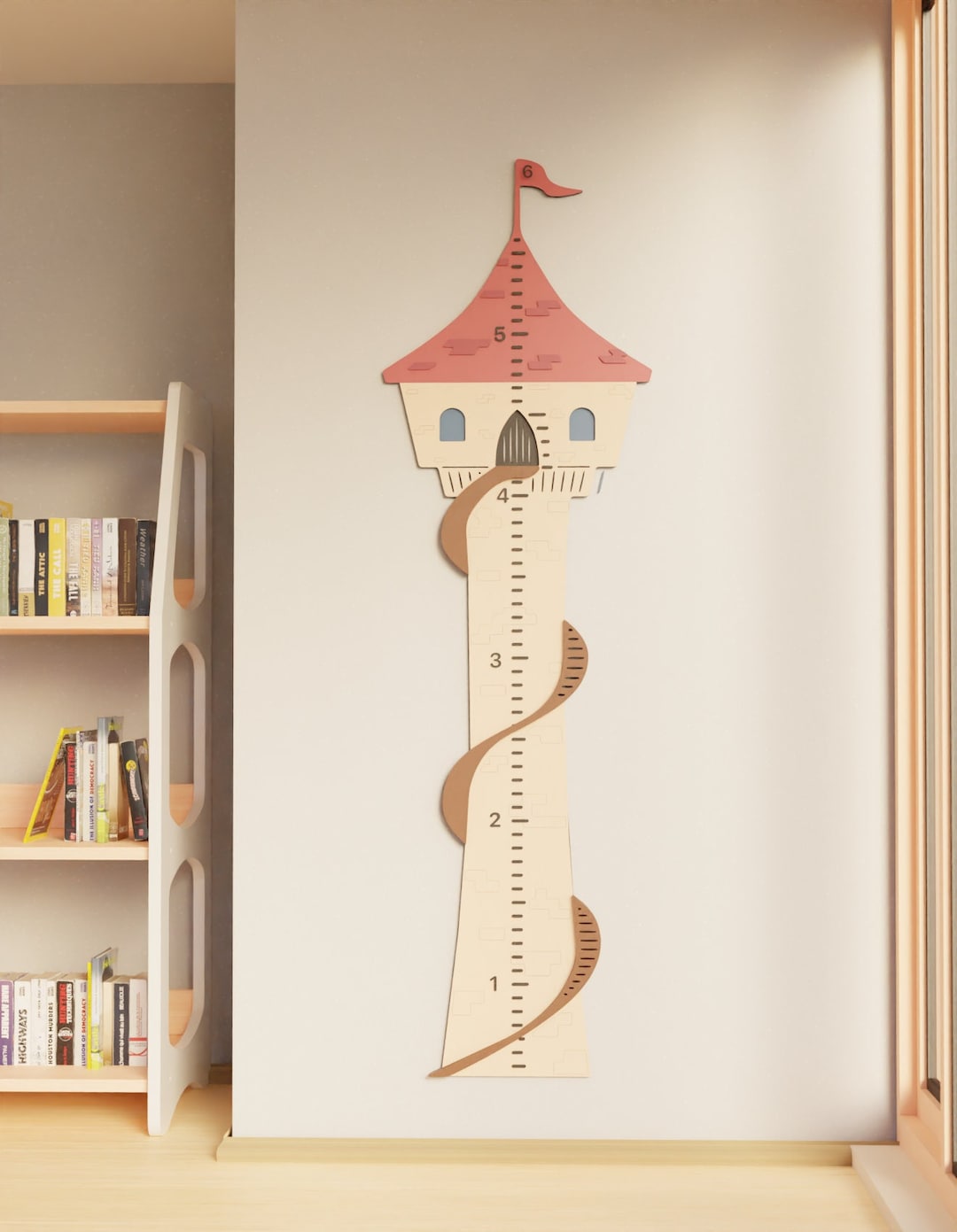 Princess Growth Chart, Woodem Wall Growth Chart, Princess Girl Room ...