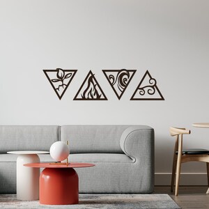 Set of 4 Elements, Four Elements Decor, Fire / Water / Earth / Air ...
