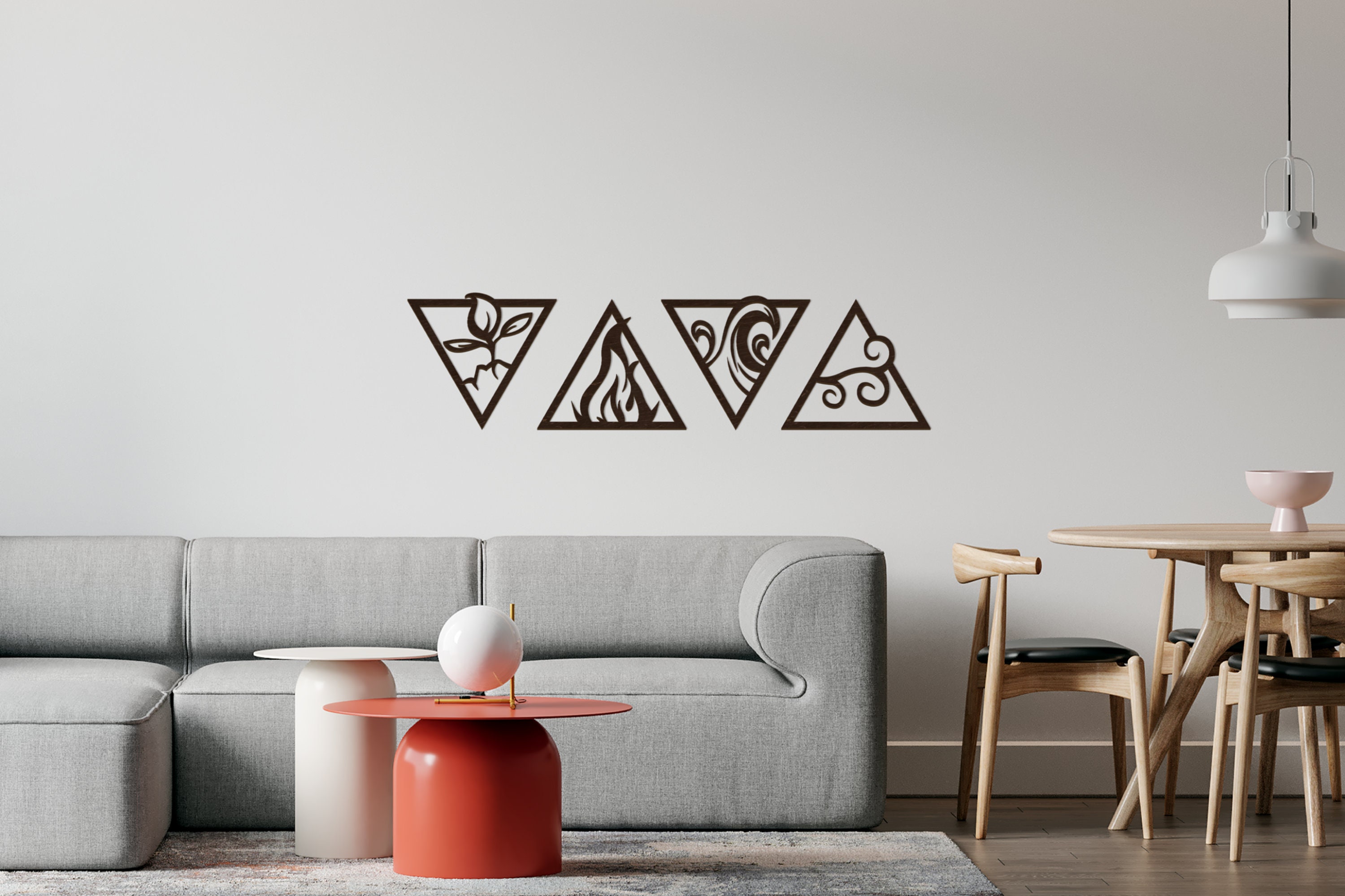 Set of 4 Elements, Four Elements Decor, Fire / Water / Earth / Air ...