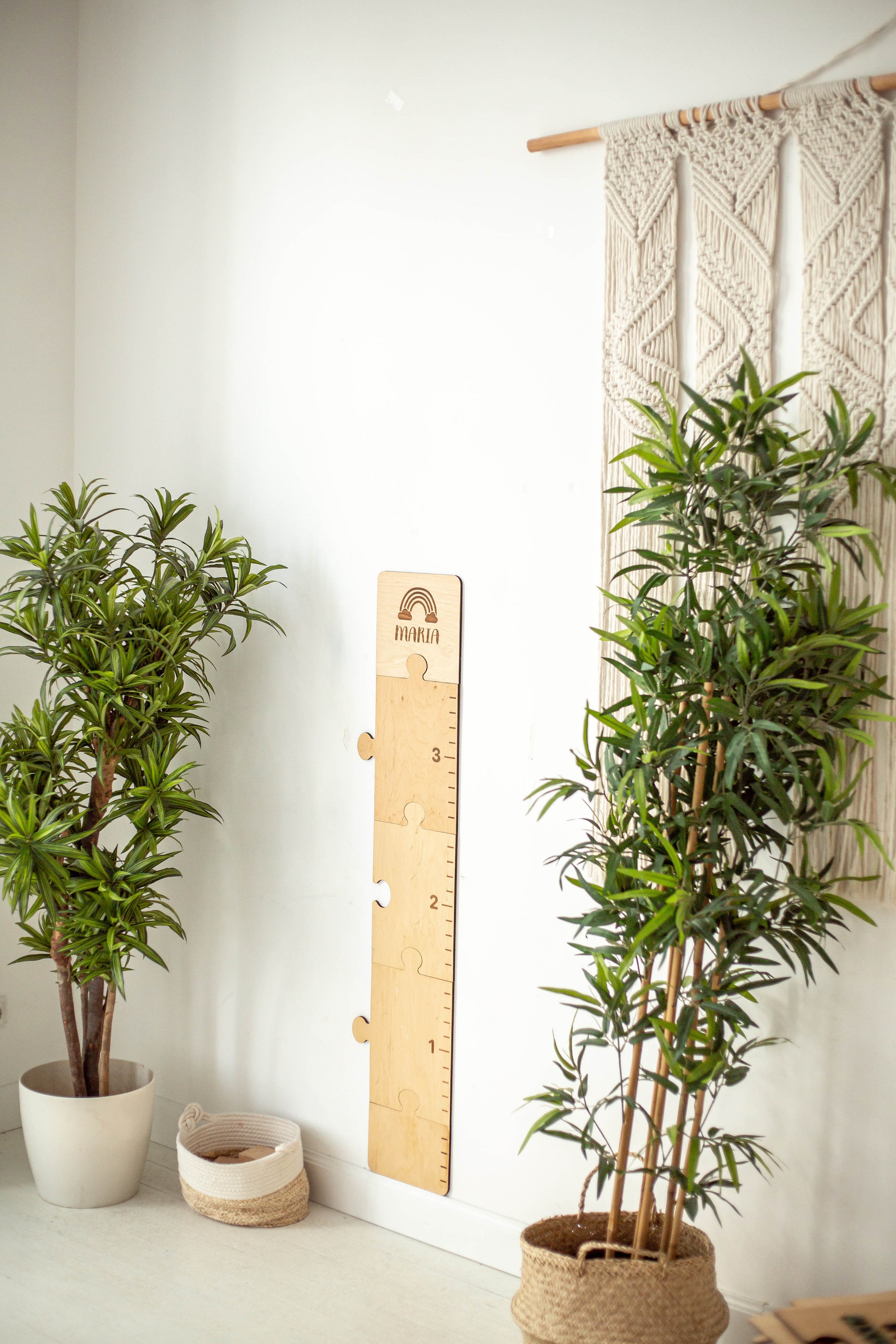 Wooden Height Chart Growth Chart Ruler Pastel Rainbow - Etsy