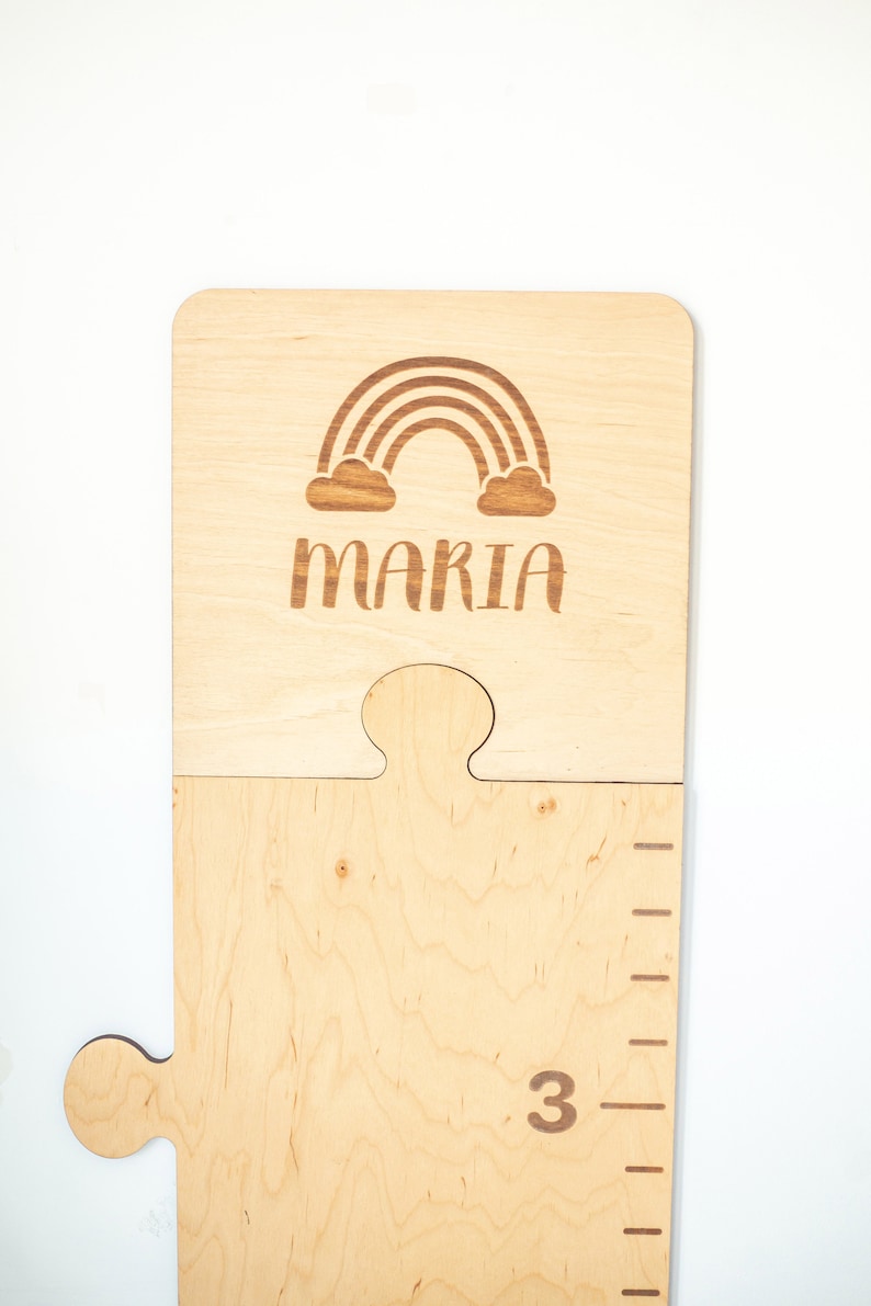 Wooden Height Chart Growth Chart Ruler Pastel Rainbow | Etsy