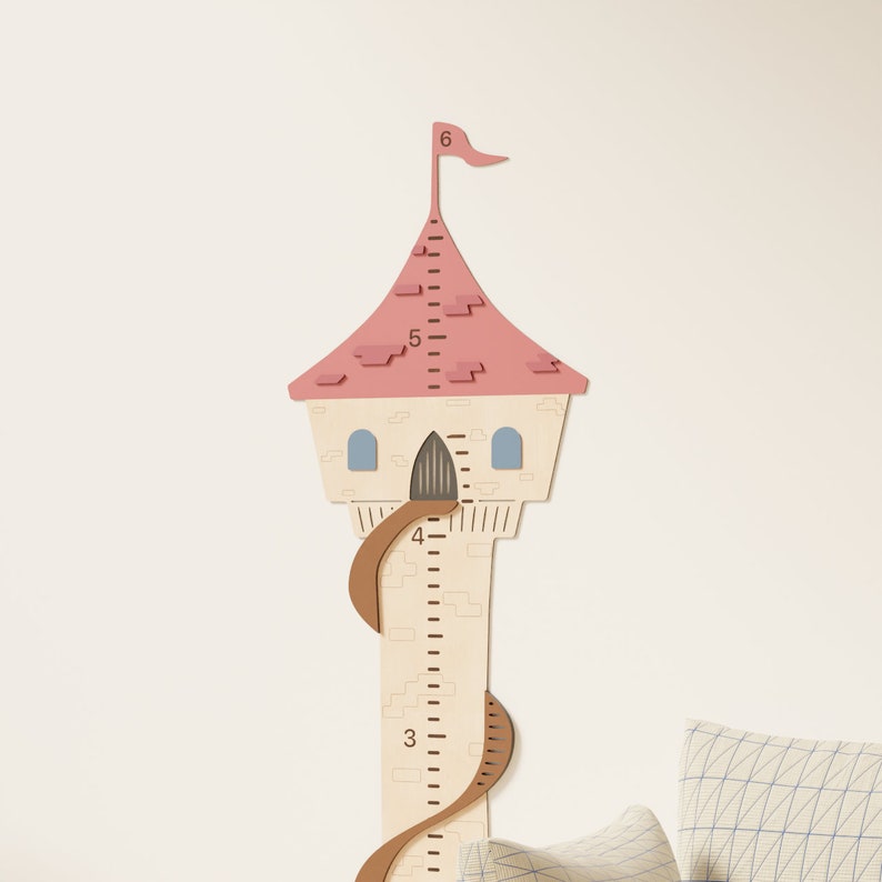 Princess Growth Chart Woodem Wall Growth Chart Princess Girl - Etsy