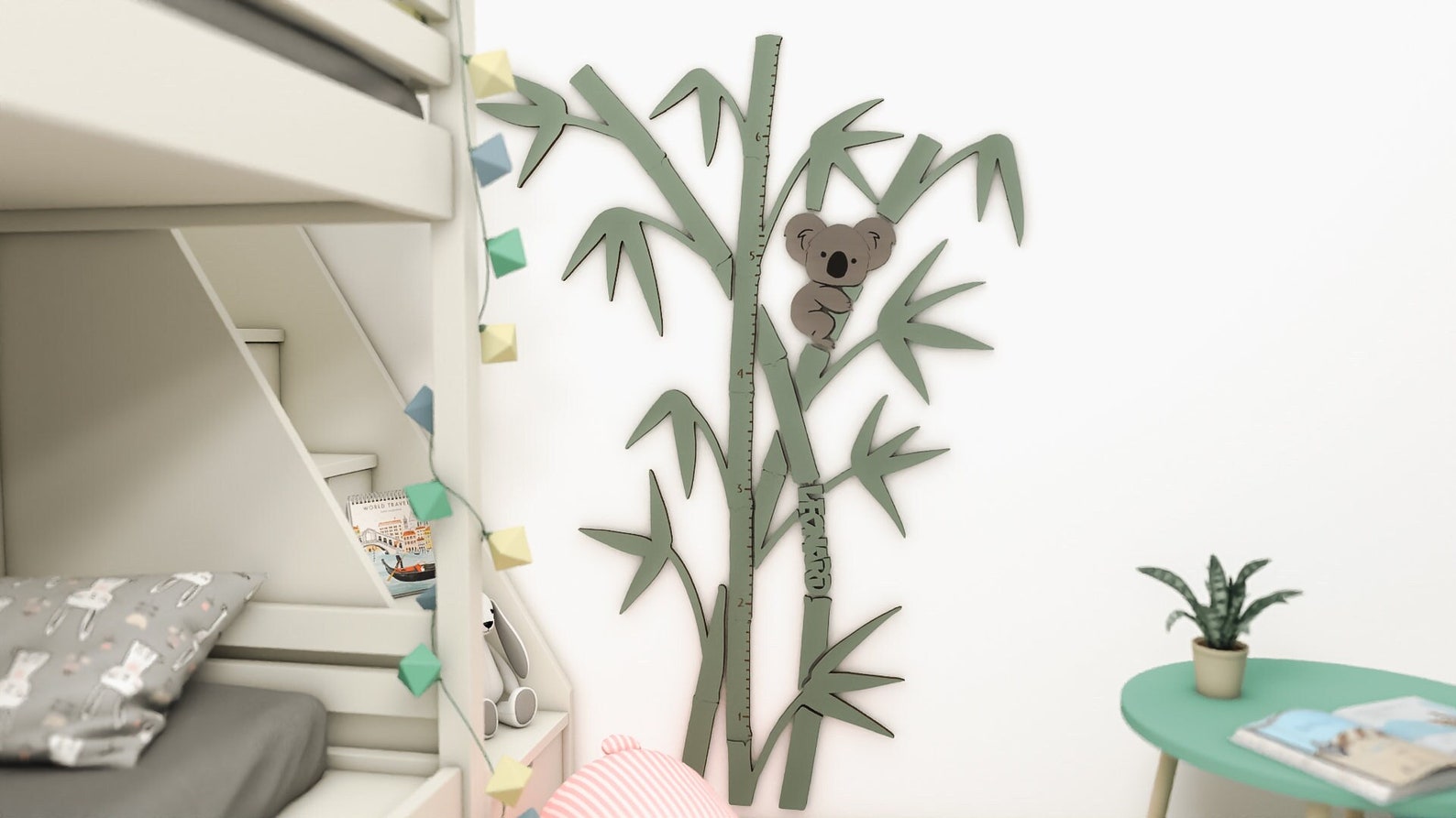 Jungle Theme Cute Koala Room Nursery Decor Bamboo Wall Art - Etsy