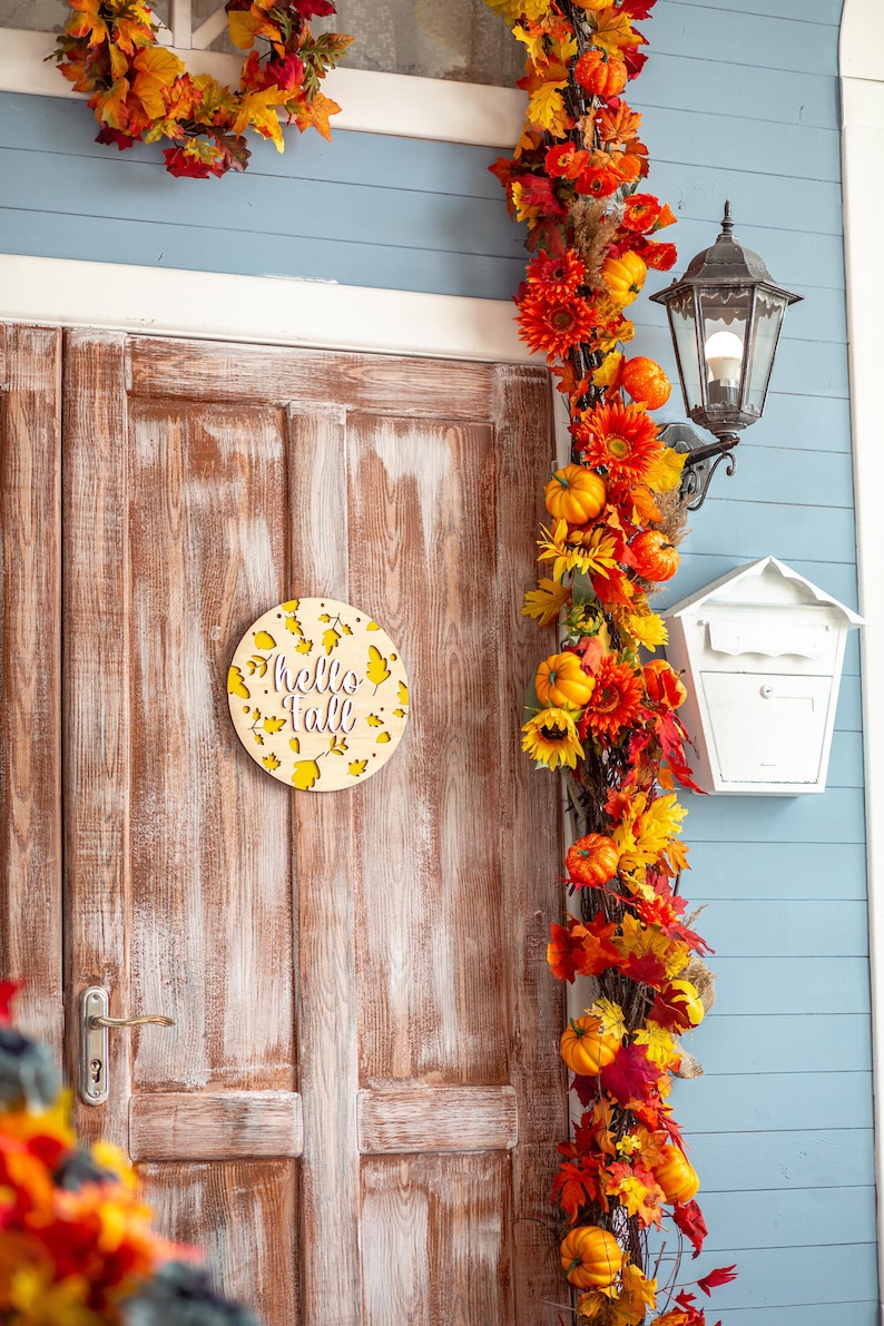 Seasonal Wooden Signs Hello Season Door Sign Coffee Bar - Etsy
