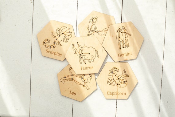Constellation Tiles Zodiac Symbols Flashlight Montessori | Etsy
