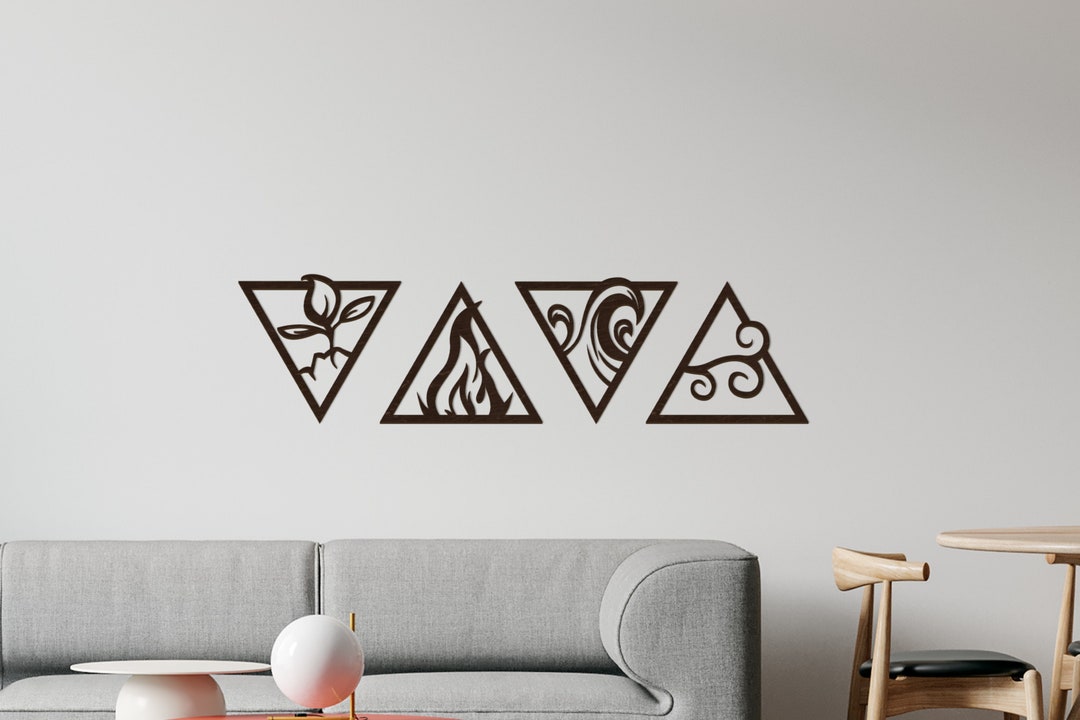 Set of 4 Elements, Four Elements Decor, Fire / Water / Earth / Air ...
