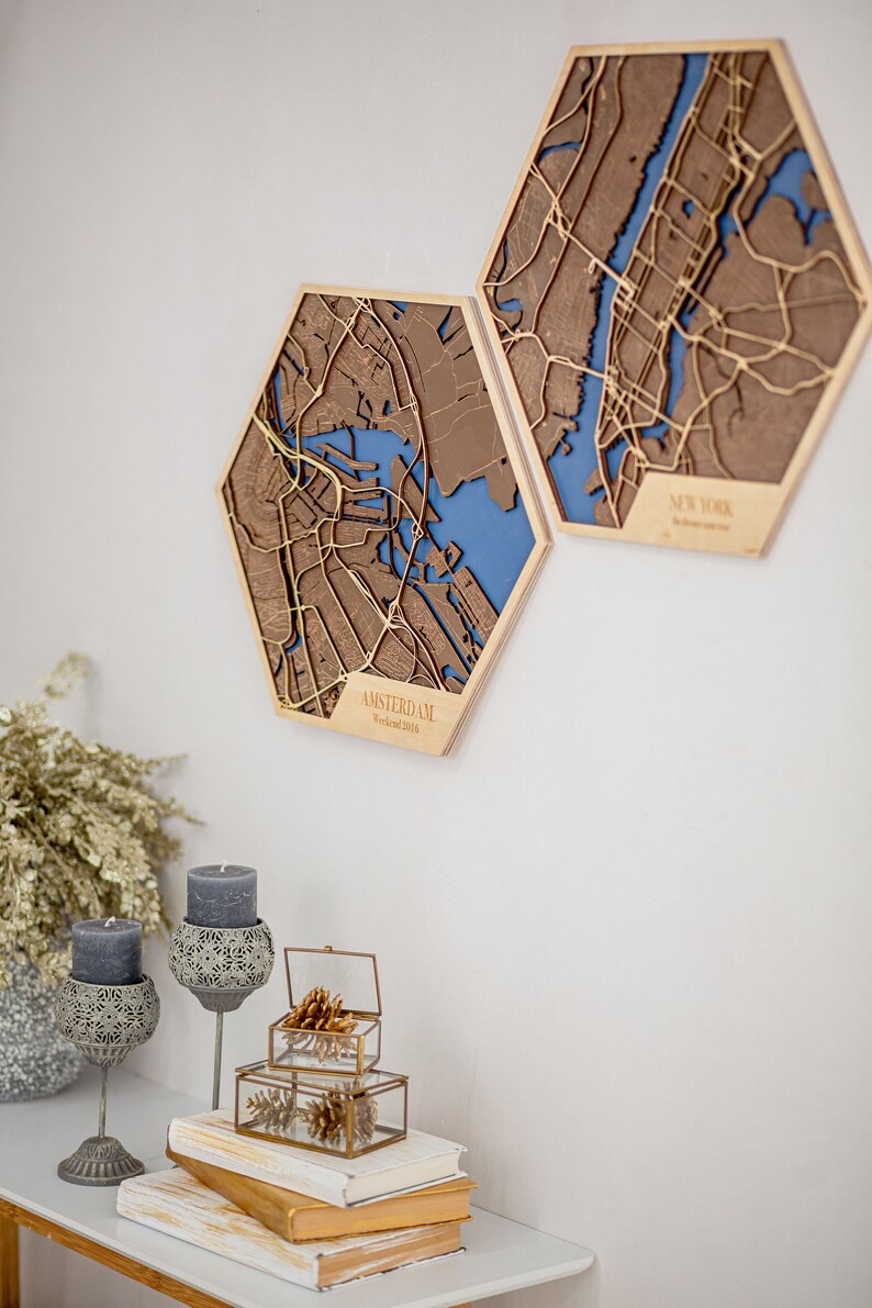 Custom Wooden City Map Laser Cut 3d Wood Map Hometown - Etsy