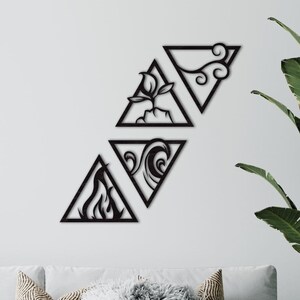 Set of 4 Elements Four Elements Decor Fire / Water / Earth / | Etsy