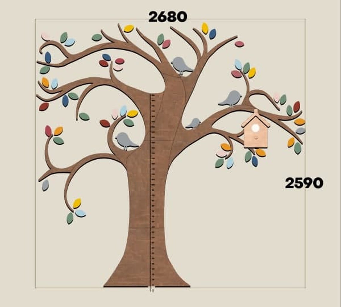 Tree Growth Chart for Kids Nursery Play Room Wall Decor | Etsy