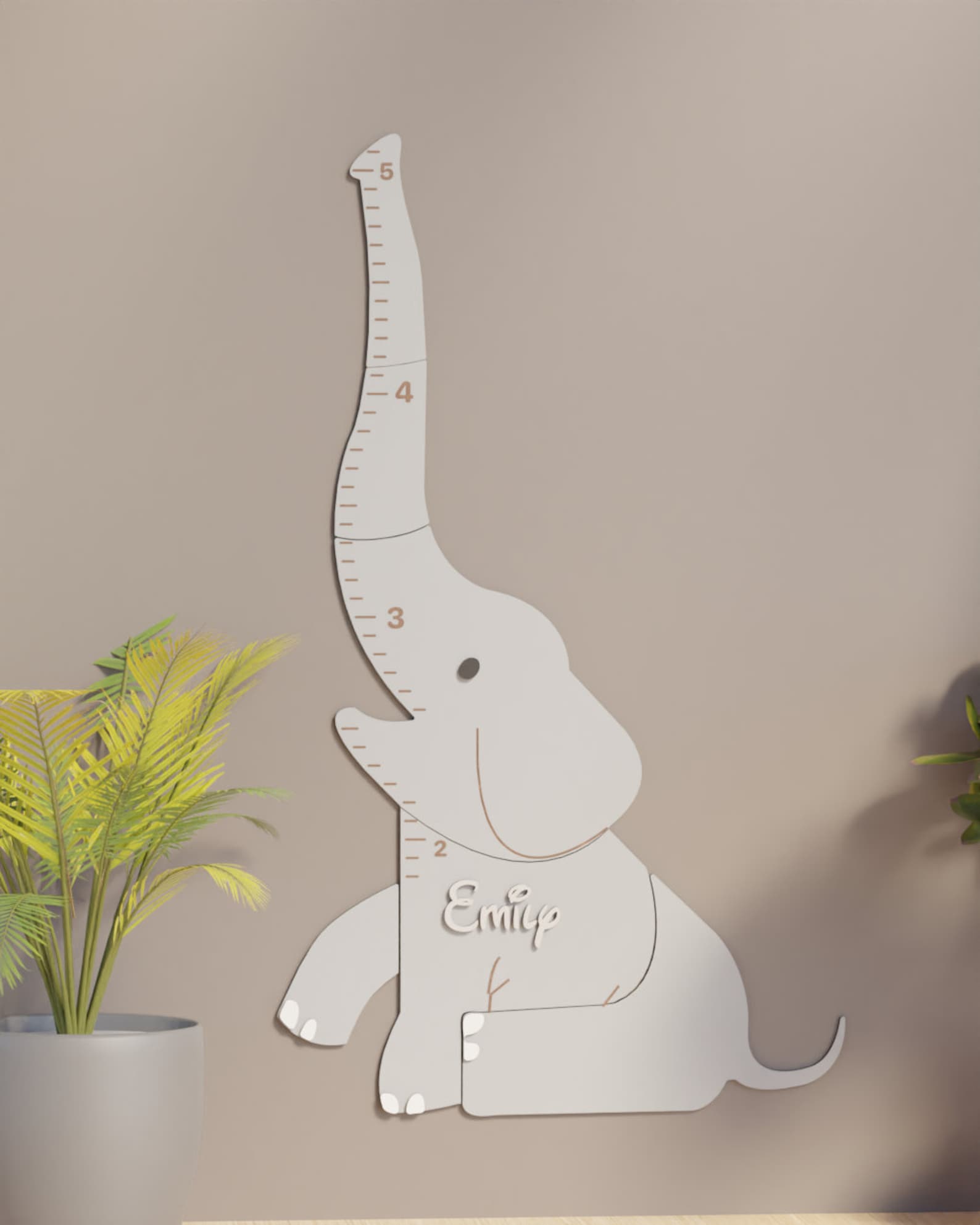 Baby Elephant Growth Chart Safari Nursery Decor Wooden Laser | Etsy