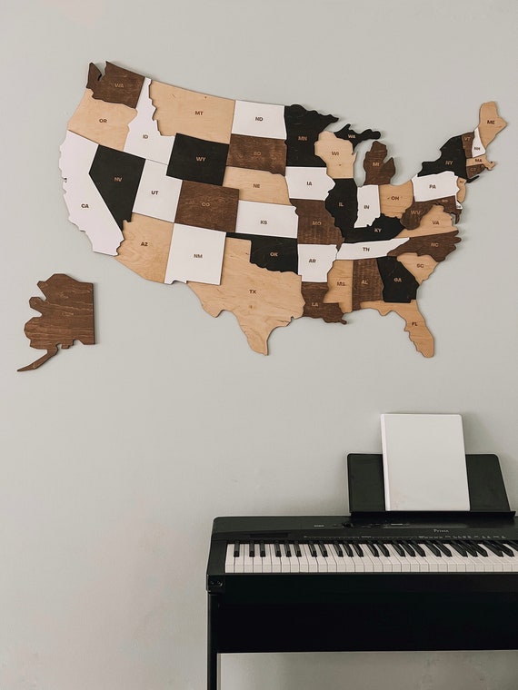 USA 3d Wooden Laser Cut Map Wall Puzzle Map Gift for Husband - Etsy