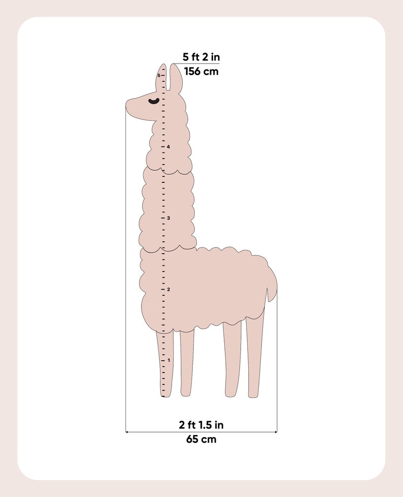 Llama Wooden Height Chart Custom Growth Chart Llama Nursery - Etsy