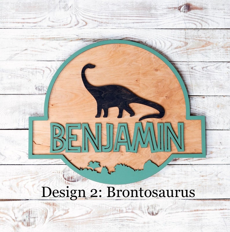 Dinosaur T-rex Name Sign, Nursery Name Sign for Boys, Jurassic Period ...