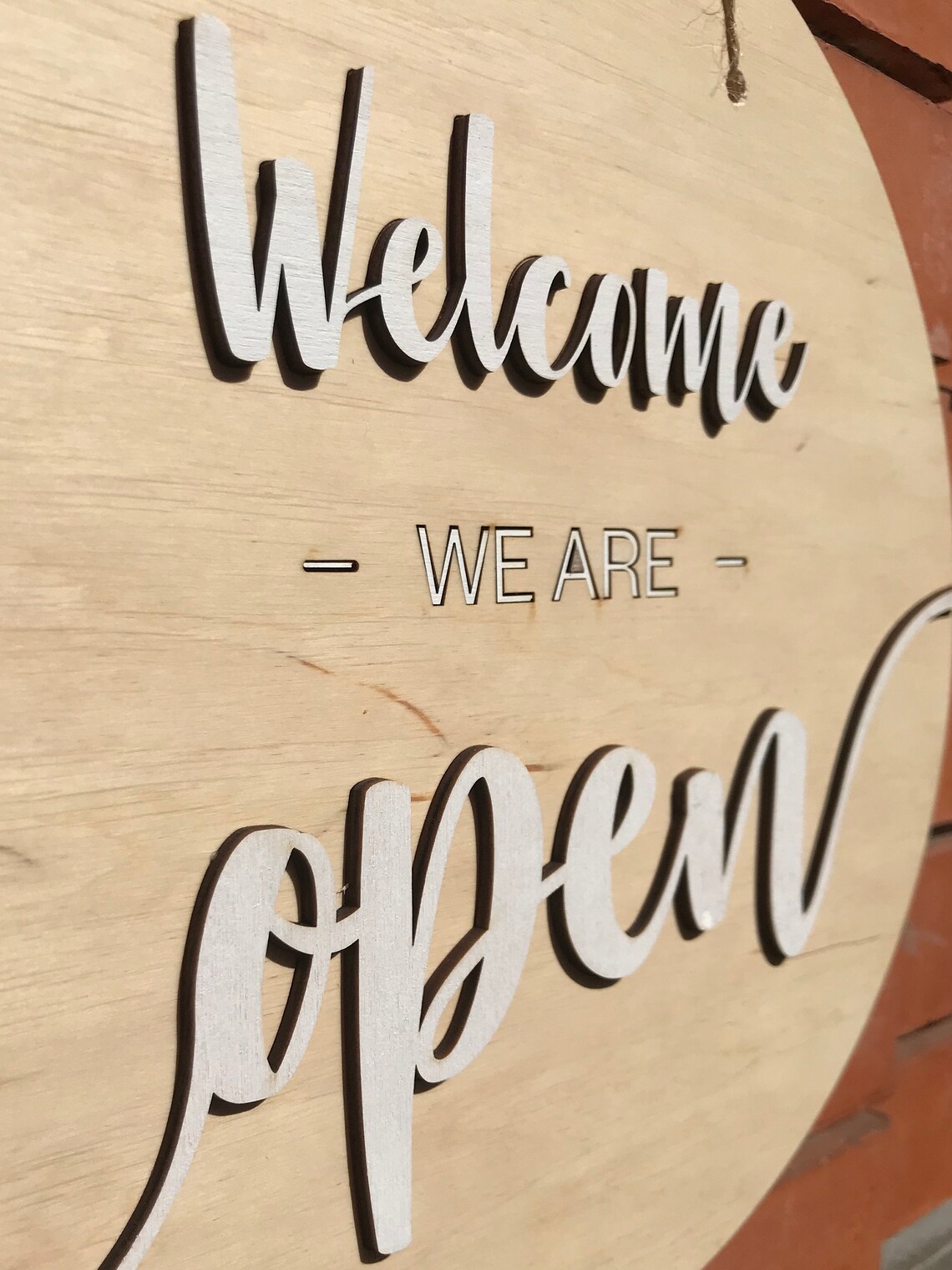 Open Closed Sign Round Wooden Open Sign Business Boutique | Etsy