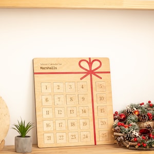 Wooden Advent Calendar Christmas Activity, Custom Christmas Countdown ...