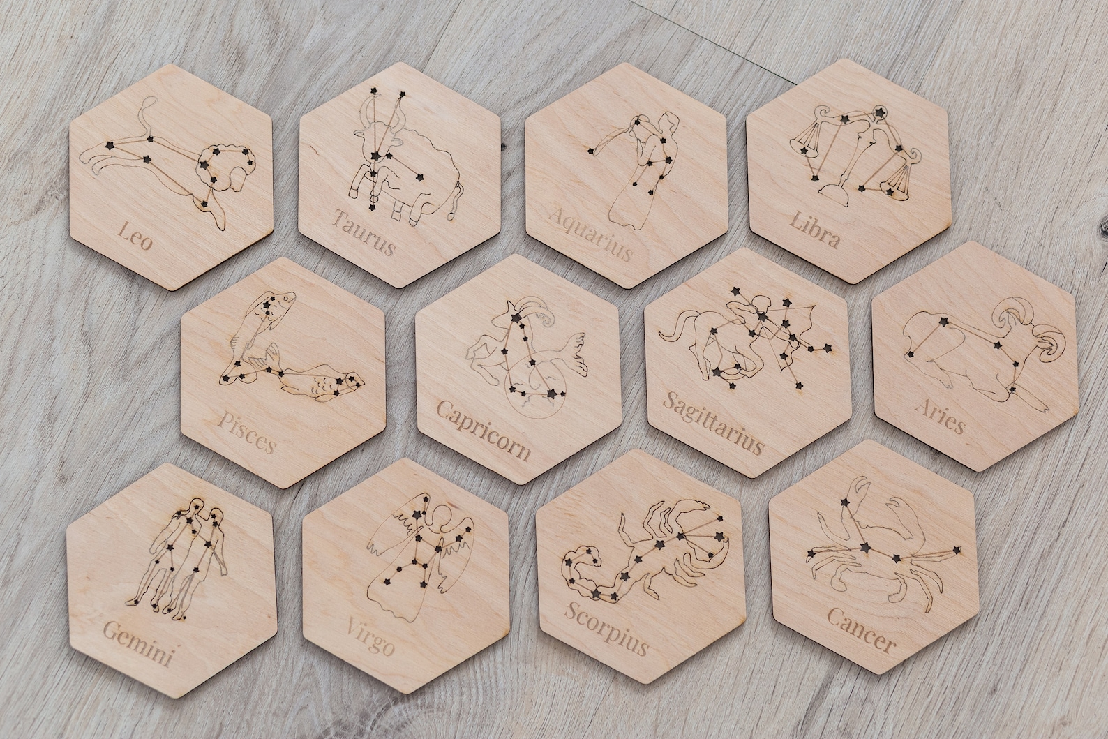 Constellation Tiles Zodiac Symbols Flashlight Montessori | Etsy