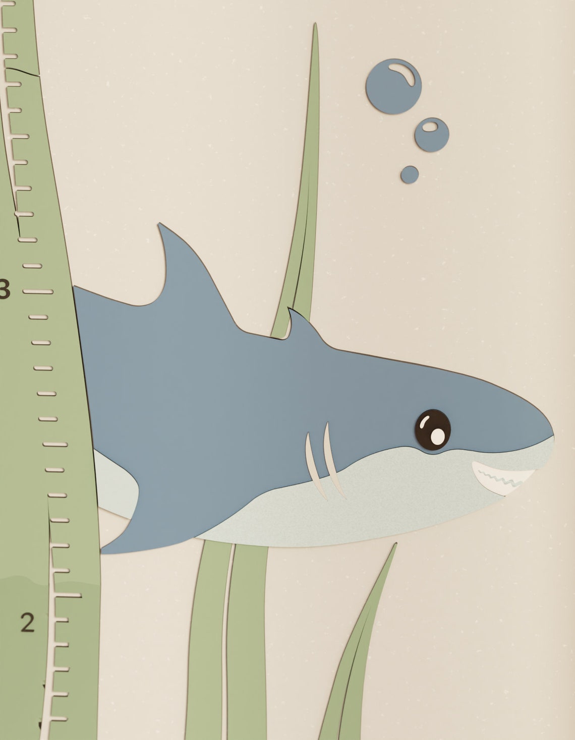 Sharks Baby Theme Kids Growth Chart Nautical Theme Ocean | Etsy