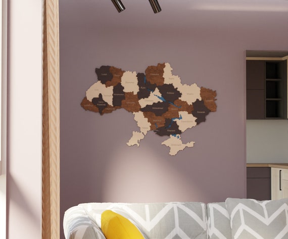 Wooden Map of Ukraine Laser Cut Wall 3d Map Ukraine Decor - Etsy
