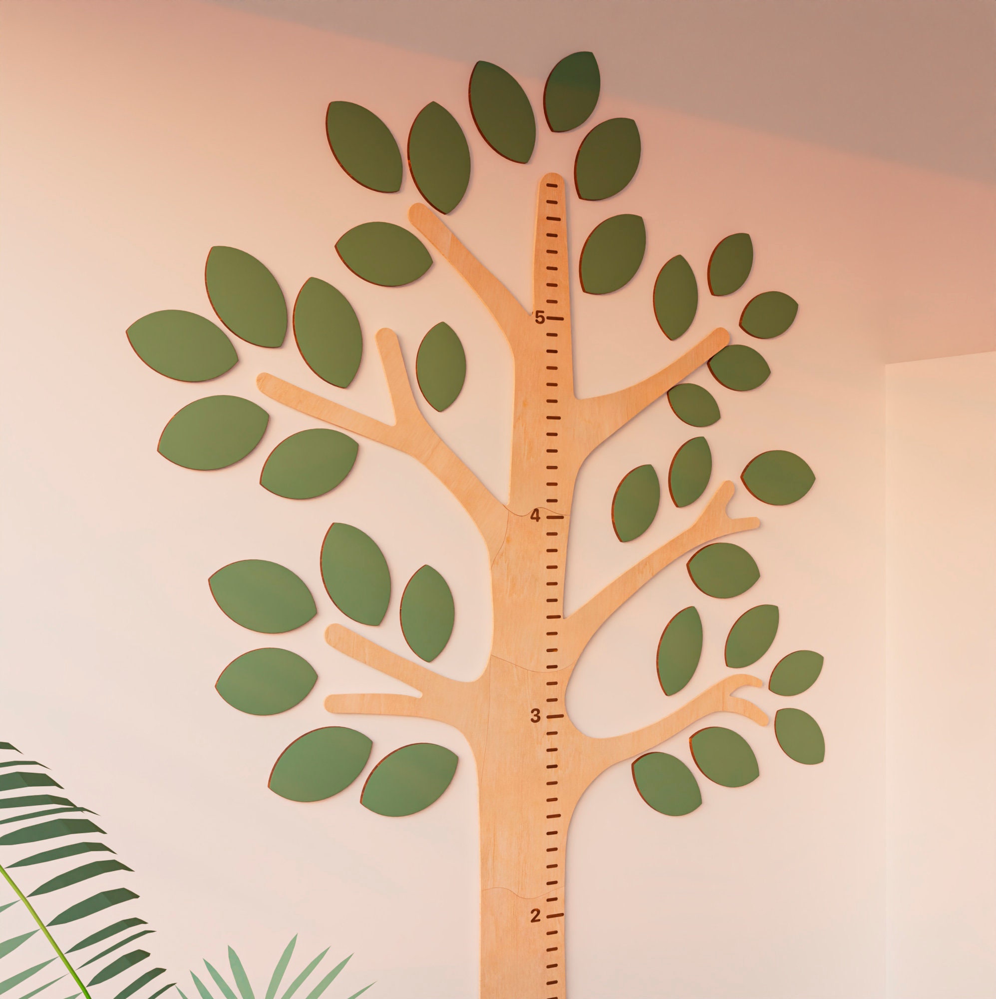 Family Tree Growth Chart, Wooden Kids Height Chart, Nursery Play Room ...