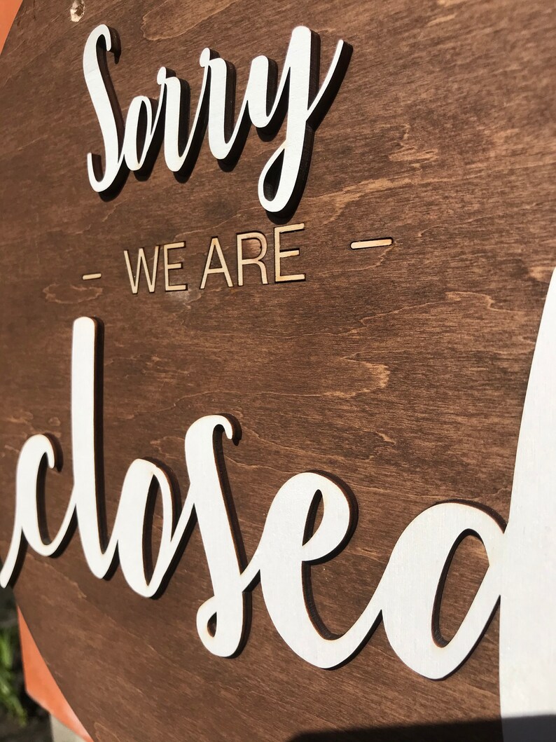Open Closed Sign, Welcome Sign, Business Door Sign, Wooden Round Sign ...
