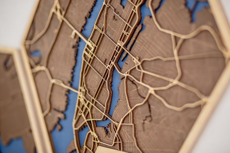 Custom Wooden City Map Laser Cut 3d Wood Map Hometown - Etsy
