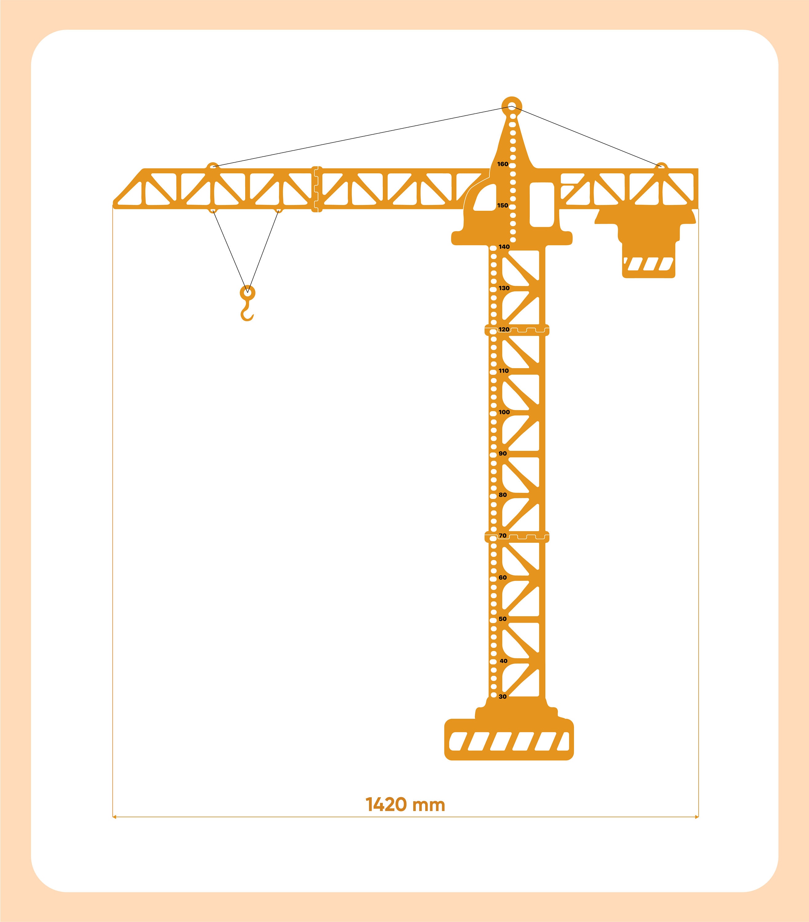 Construction Crane Growth Chart, Wooden Height Chart, Construction ...