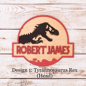 Dinosaur T-rex Name Sign, Nursery Name Sign for Boys, Jurassic Period ...