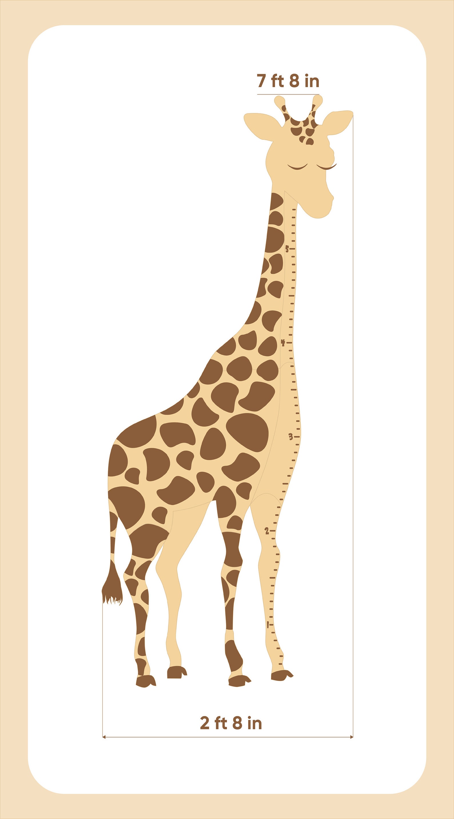 Safari Kids Growth Chart, Giraffe Height Chart, Safari Nursery Room ...