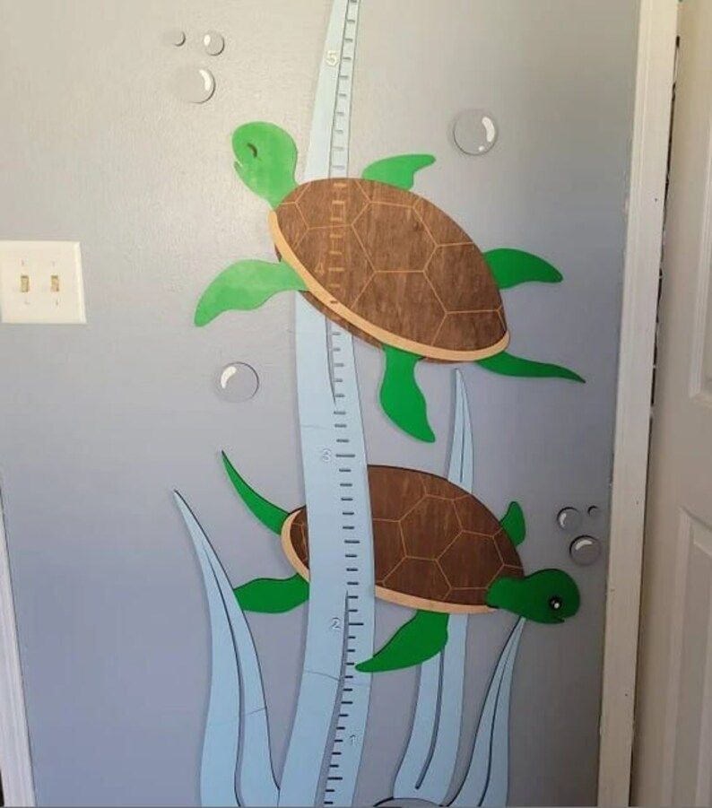 Turtle Growth Chart Under the Sea Nursery Decor for Twais - Etsy