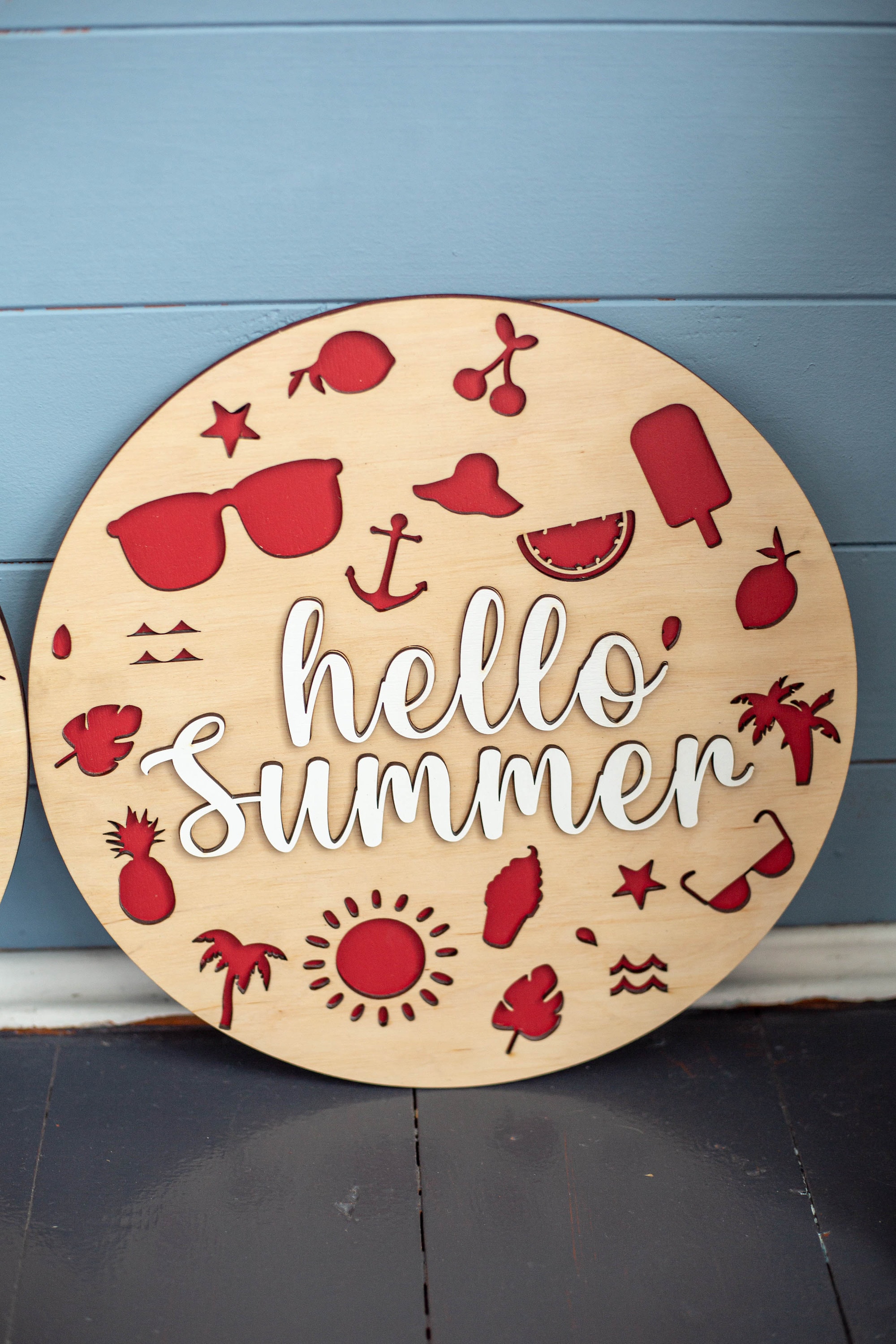 Seasonal Wooden Signs, Hello Season Door Sign, Coffee Bar Decor, Garden ...