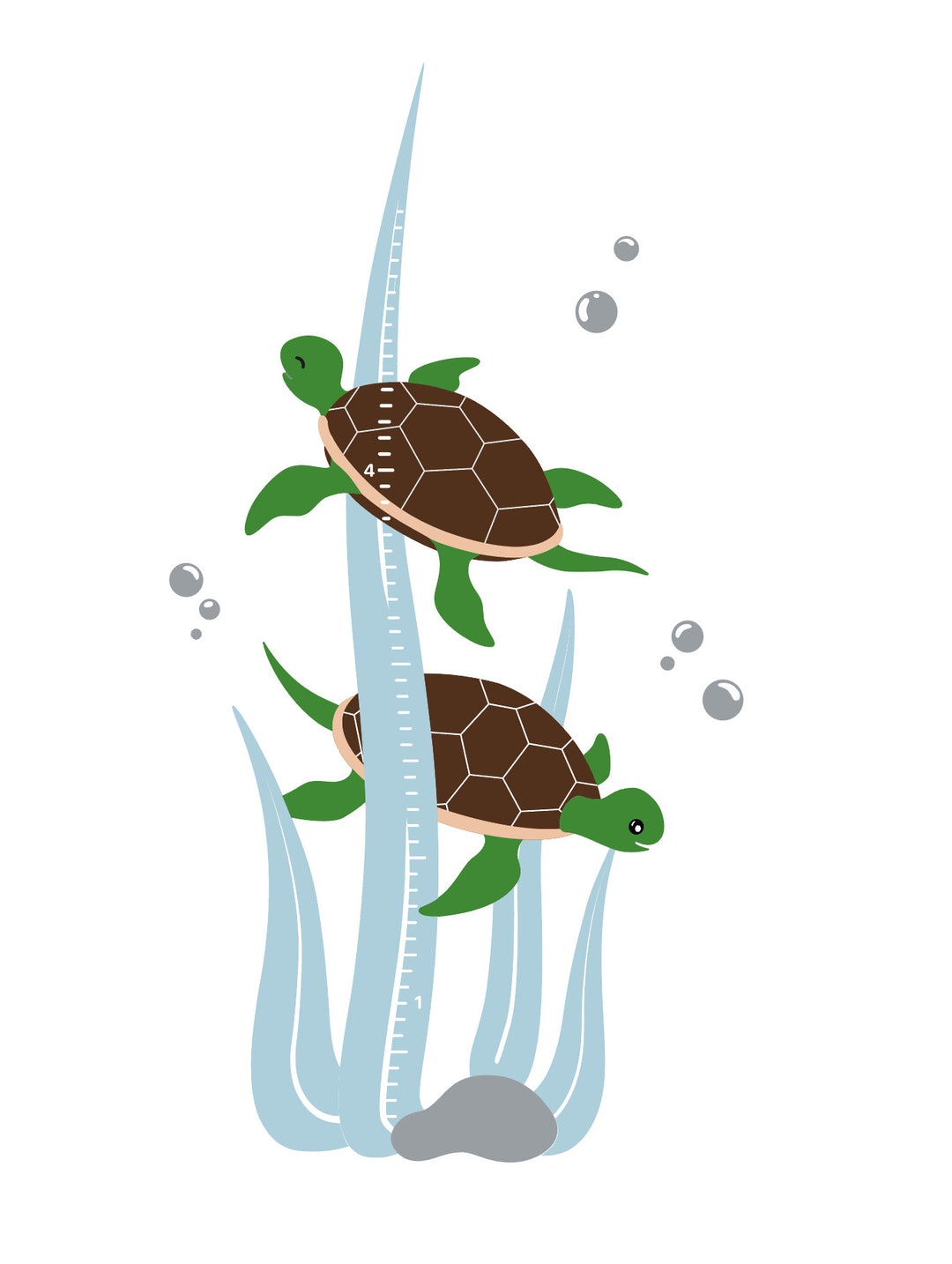 Turtle Growth Chart Under the Sea Nursery Decor for Twais - Etsy