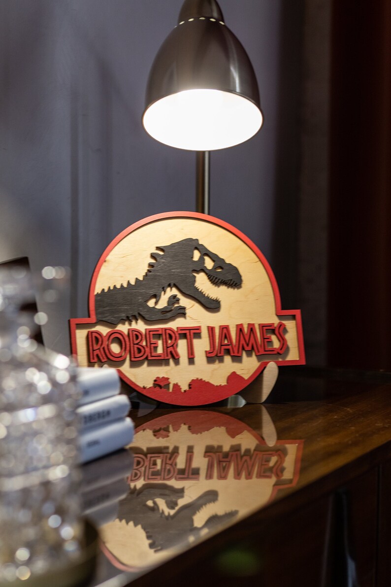 Dinosaur T-rex Name Sign Name Sign for Boys Jurassic Period | Etsy
