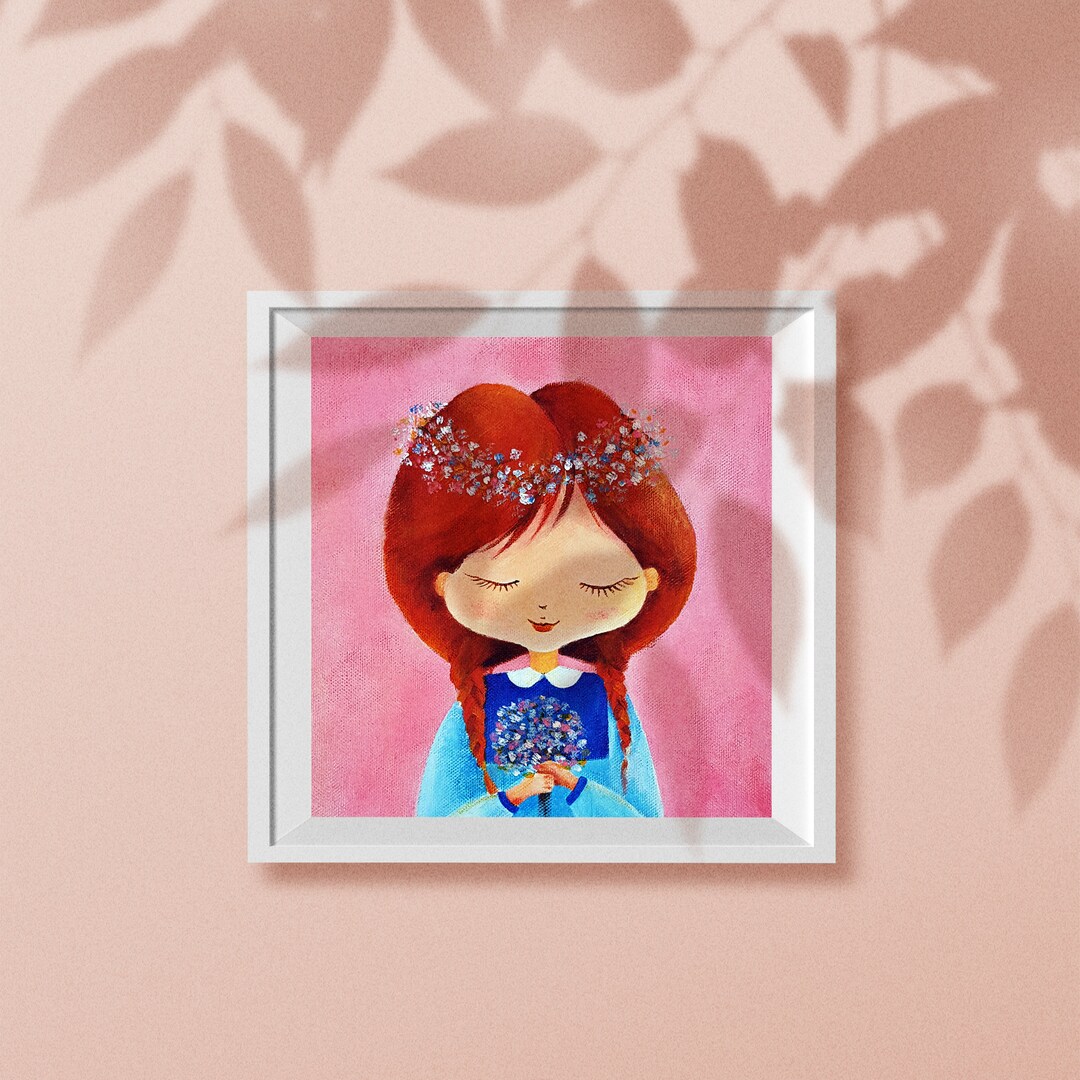 Printable Poster Flower Girl Picture Home Wall Decodigital File - Etsy