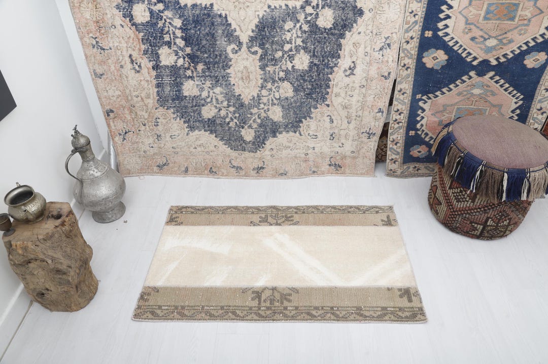 2x4 Mini Rug, Vintage Small Rug, 2x4 Oushak Small Rug, Natural Small ...