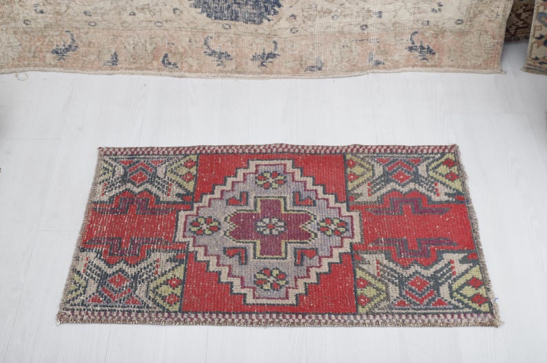 Handmade Wool Mini Rug: Vintage Turkish Oushak Door Mat (2x3) - Etsy