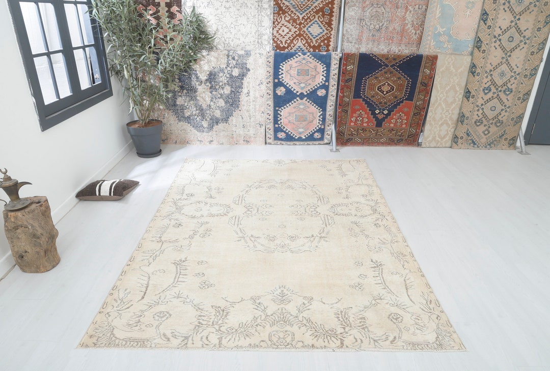 6x8 Rug, Bohemian Rug, Turkish Vintage Rug, Area Rug, Vintage Turkish ...