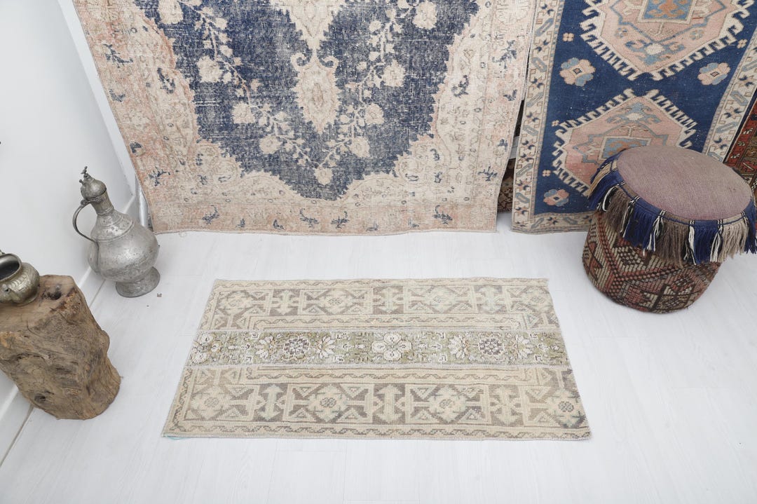 Handmade Wool Door Mat: Muted Pastel Rug (2x4 Ft) - Etsy