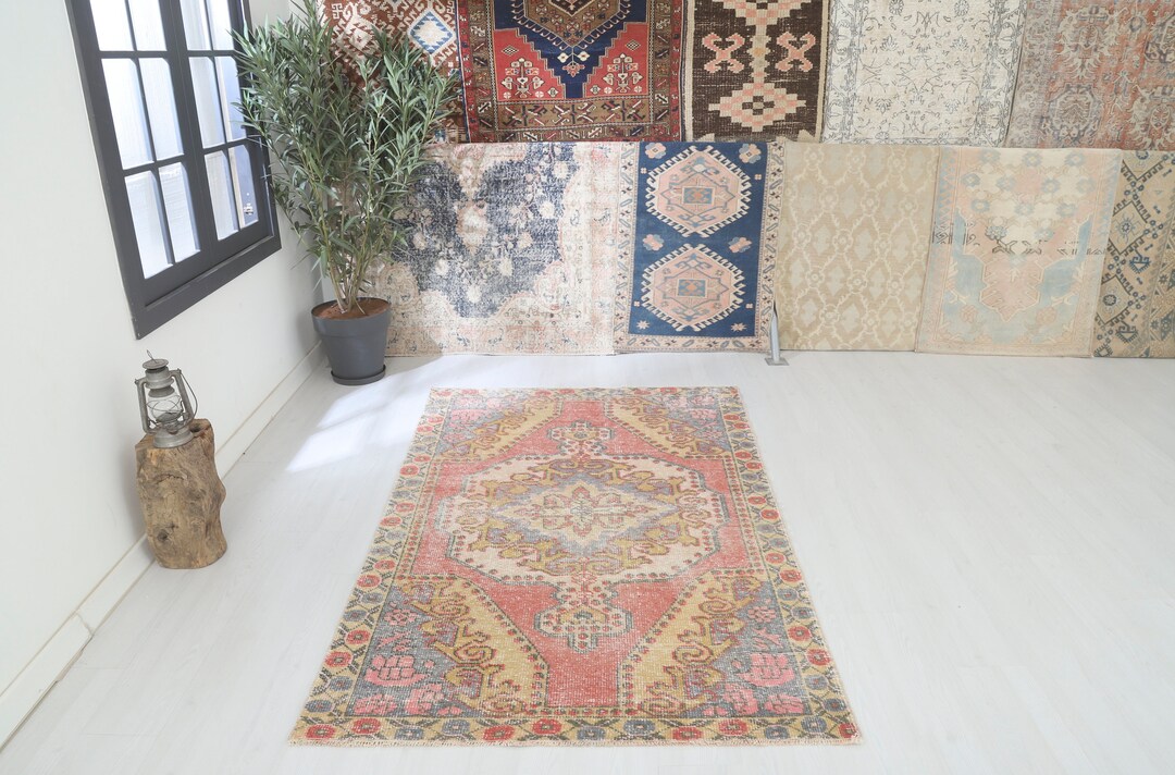 Rug for Kids, 4x7 Handmade Rug, Oriental Colorful Rug, Medallion Design ...