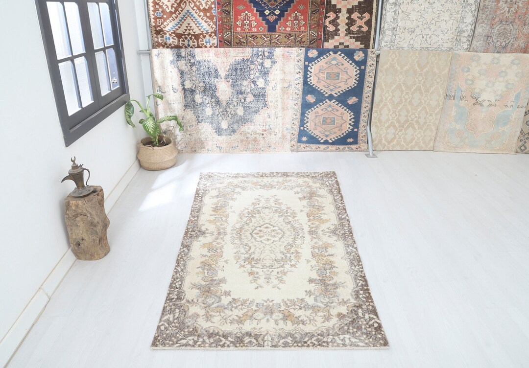 Natural Rug 4x7,handmade Rug,oushak Rug,handmade Rug,oushak Rug,small ...