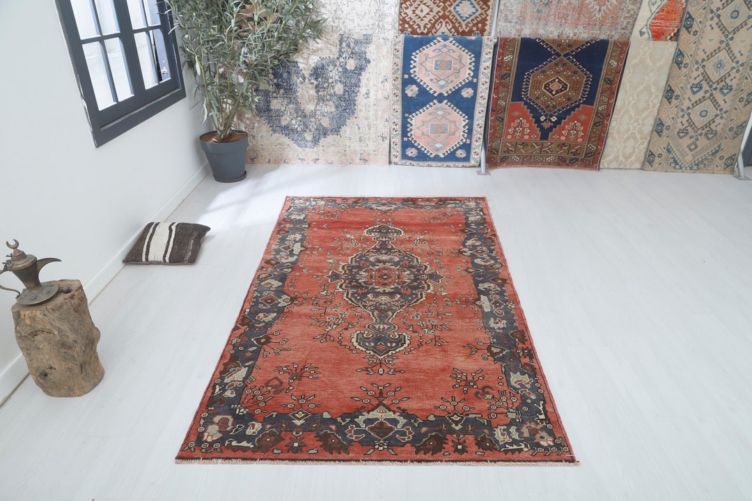 5x8 Rug, Bohemian Rug, Turkish Vintage Rug, Area Rug, Vintage Turkish ...